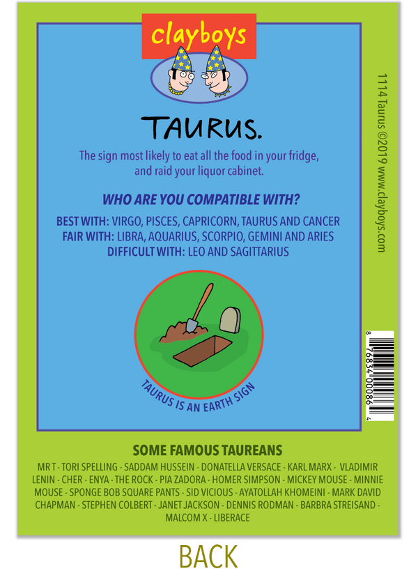 1114 Taurus Astrology Card, Any Occasion Card from Clayboys - Clayboys ...