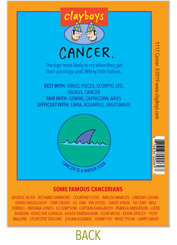 1117 Cancer Astrology and Any Occasion Card from Clayboys - Clayboys Cards