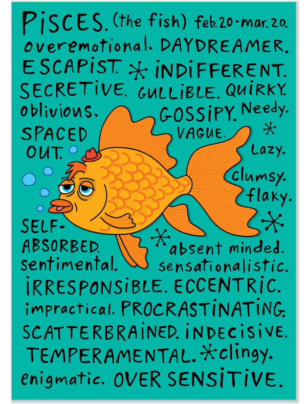 1119 Pisces Astrology and Any Occasion Card from Clayboys - Clayboys Cards