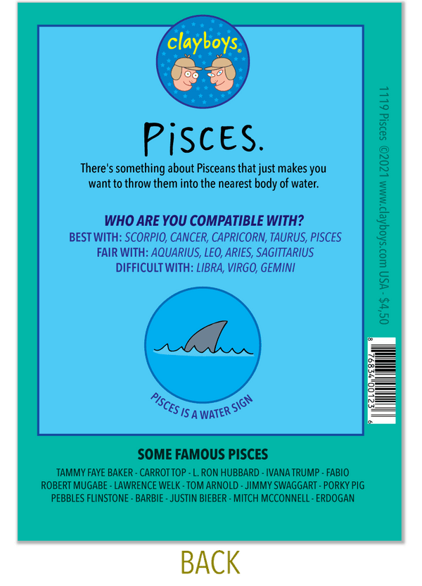 1119 Pisces Astrology and Any Occasion Card from Clayboys - Clayboys Cards