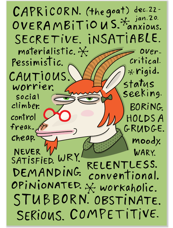 1122 Capricorn Astrology and Any Occasion Card from Clayboys - Clayboys ...